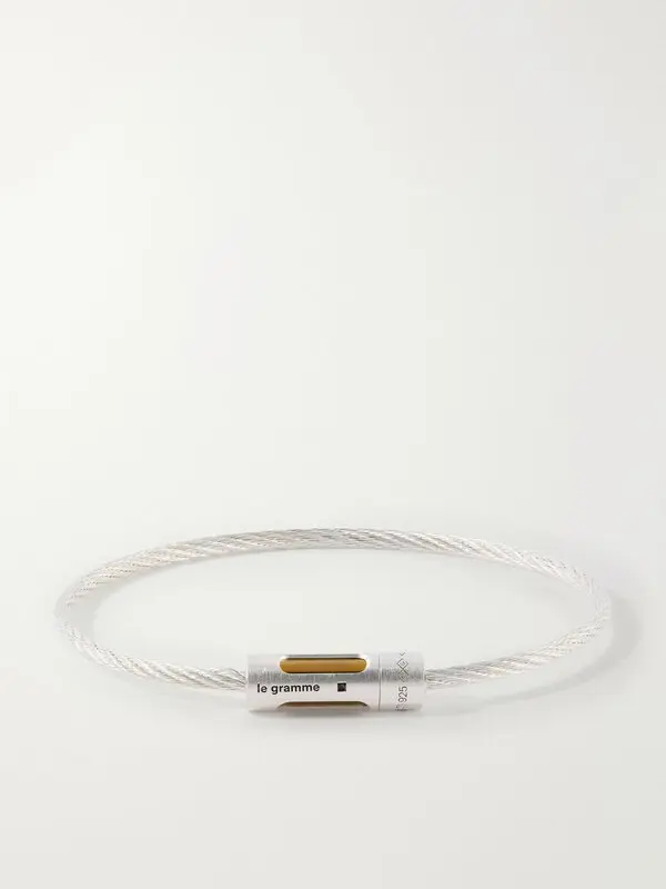 Le Gramme 9g Punched Sterling Cable Bracelet