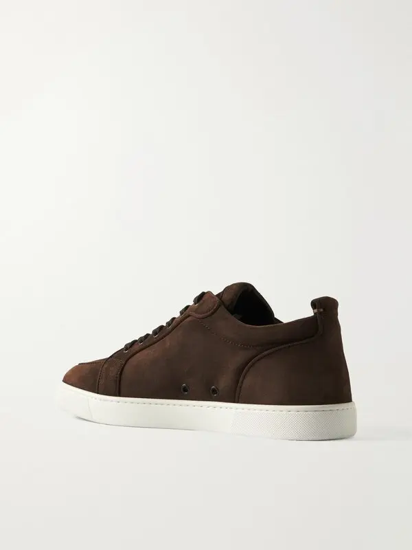 CHRISTIAN LOUBOUTIN Rantulow Grosgrain-trimmed Suede Sneakers