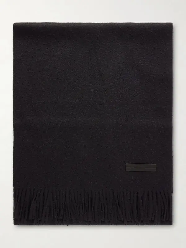 Zegna Fringed Cashmere Scarf - Black