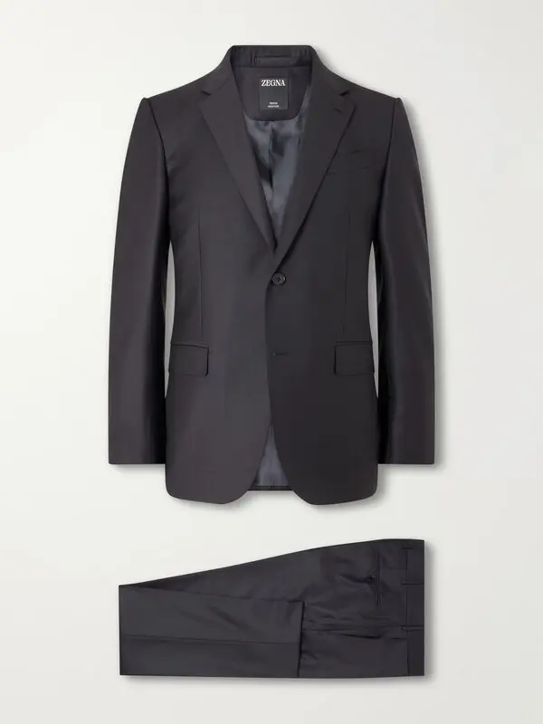Zegna Merino Wool-twill Suit - Black