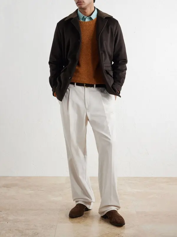 Caruso Dalila Suede-trimmed Wool Jacket