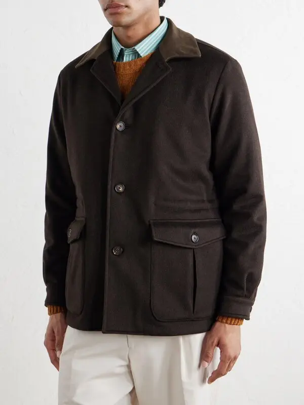 Caruso Dalila Suede-trimmed Wool Jacket