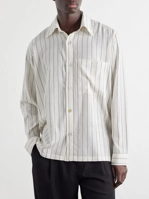 KARTIK RESEARCH Pinstriped Cotton-canvas Shirt