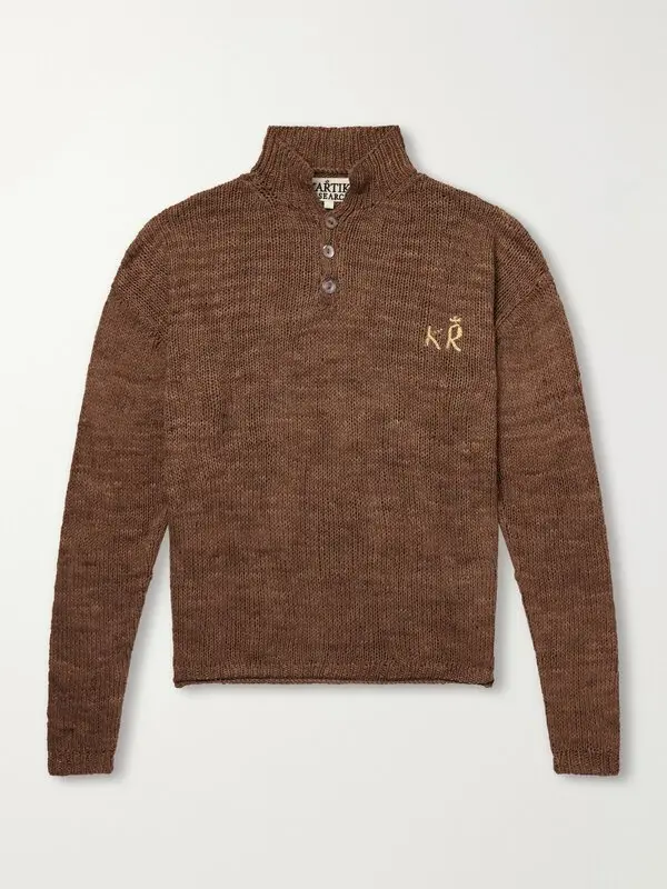 KARTIK RESEARCH Logo-embroidered Silk Polo Sweater