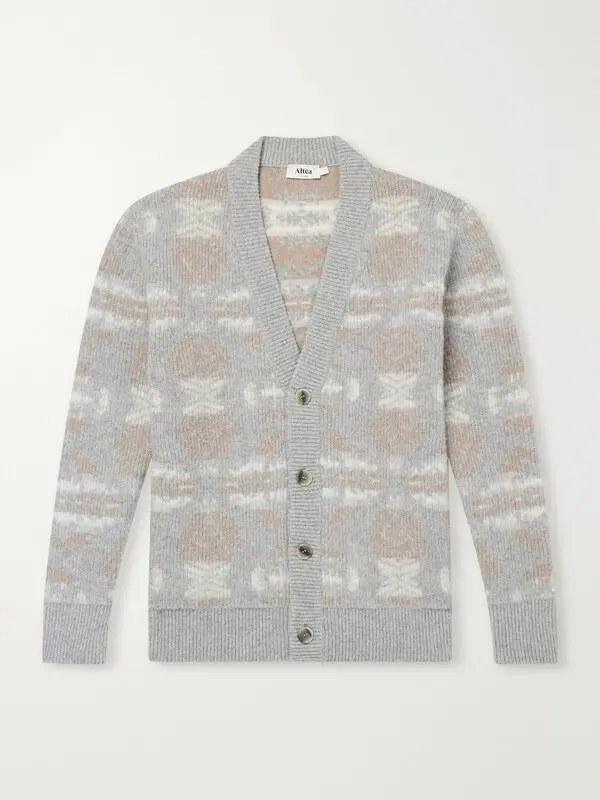 Altea Virgin Wool-jacquard Cardigan