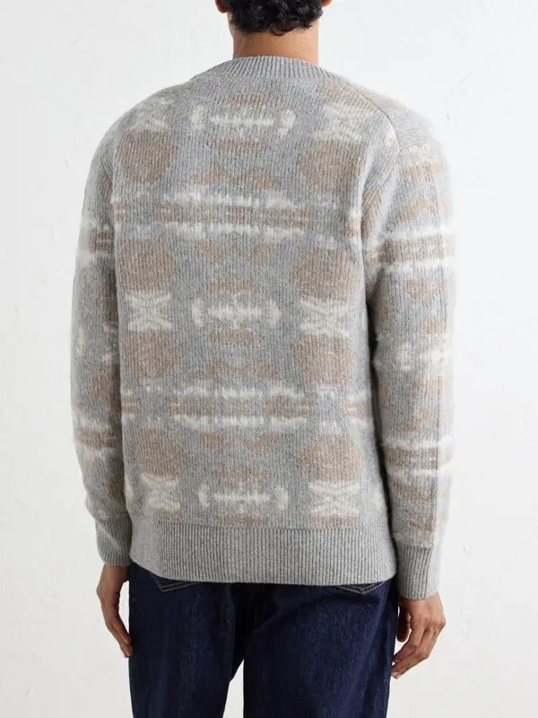 Altea Virgin Wool-jacquard Cardigan