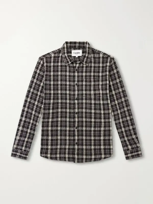 CORRIDOR Spacerock Checked Cotton-tweed Shirt