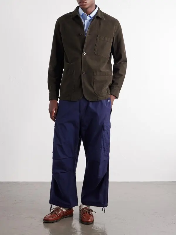 Portuguese Flannel Labura Stretch-cotton Twill Overshirt - Brown