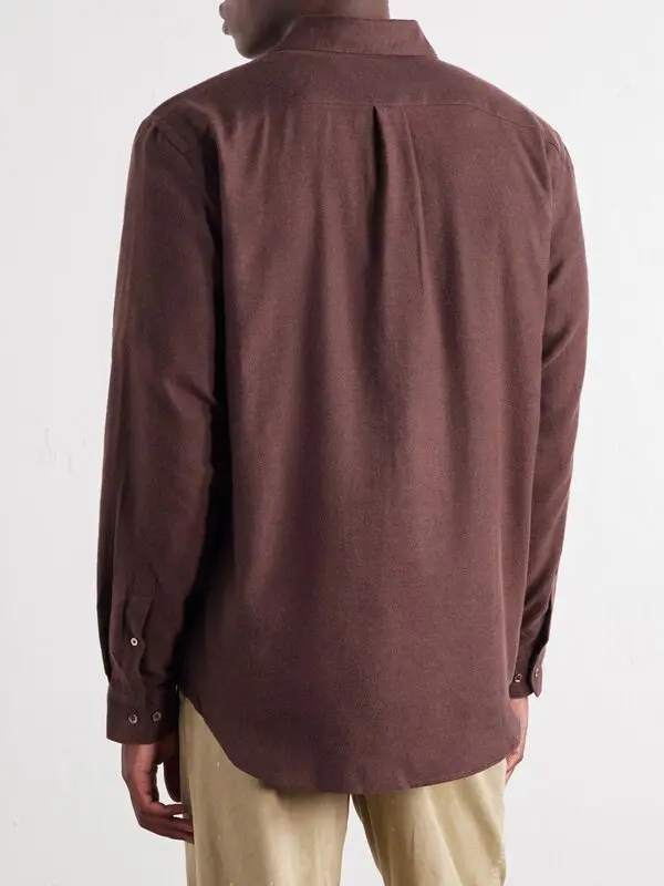 Portuguese Flannel Teca Brushed Cotton-twill Shirt - Brown