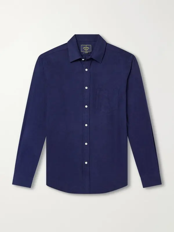 Portuguese Flannel Teca Brushed Cotton-twill Shirt - Blue