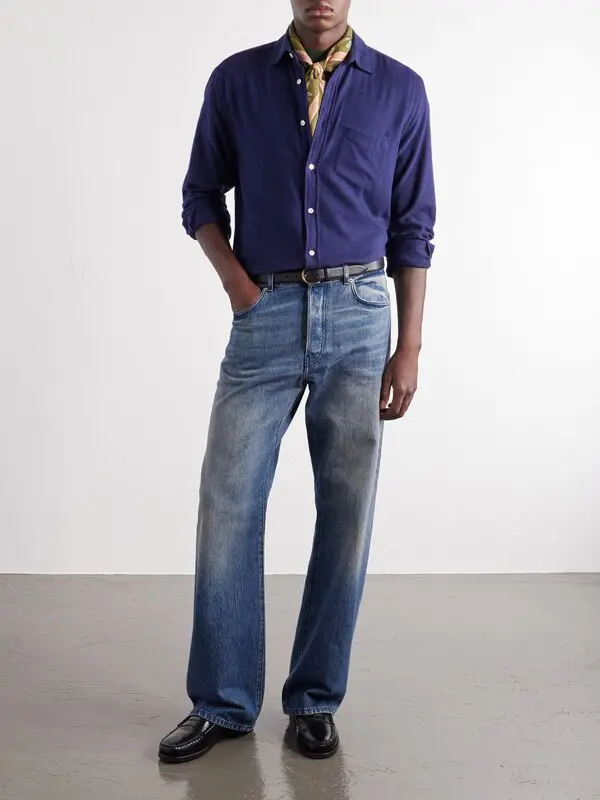 Portuguese Flannel Teca Brushed Cotton-twill Shirt - Blue