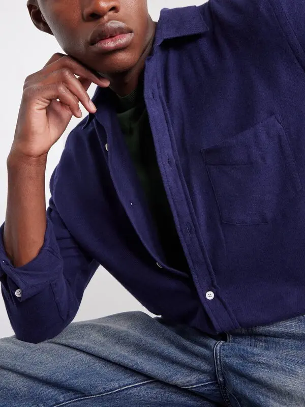 Portuguese Flannel Teca Brushed Cotton-twill Shirt - Blue