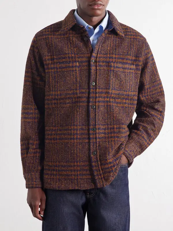 Portuguese Flannel Polaris Checked Tweed Overshirt