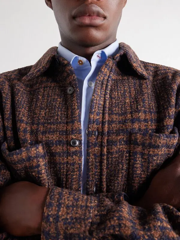 Portuguese Flannel Polaris Checked Tweed Overshirt