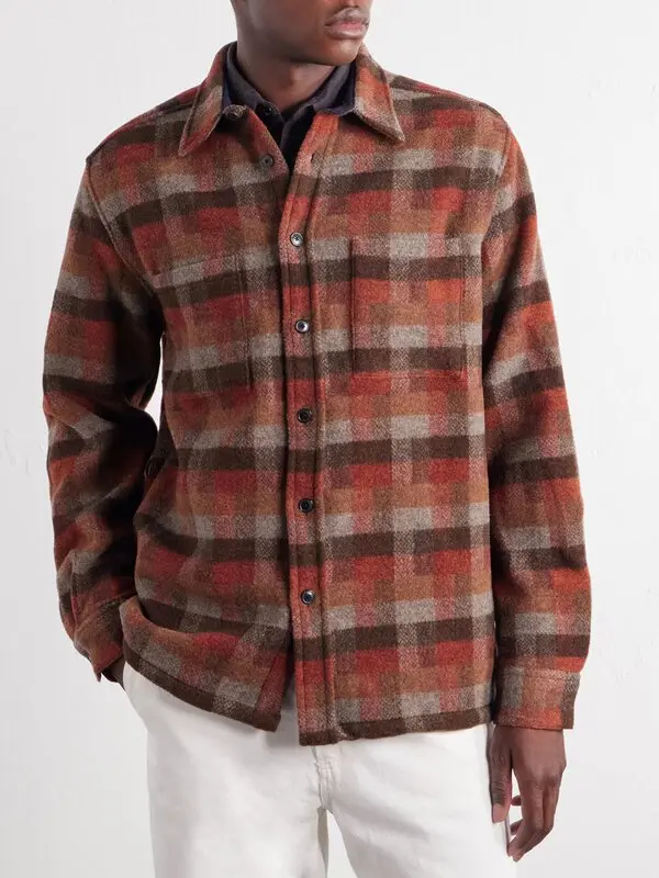 Portuguese Flannel Agripa Checked Wool-flannel Overshirt