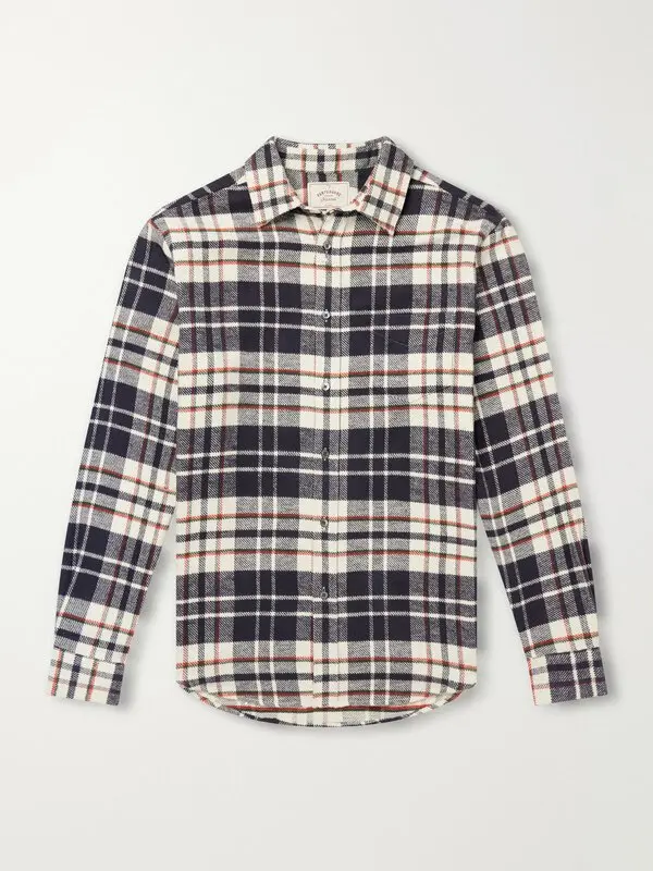 Portuguese Flannel Hillside Checked Cotton-flannel Shirt - Blue