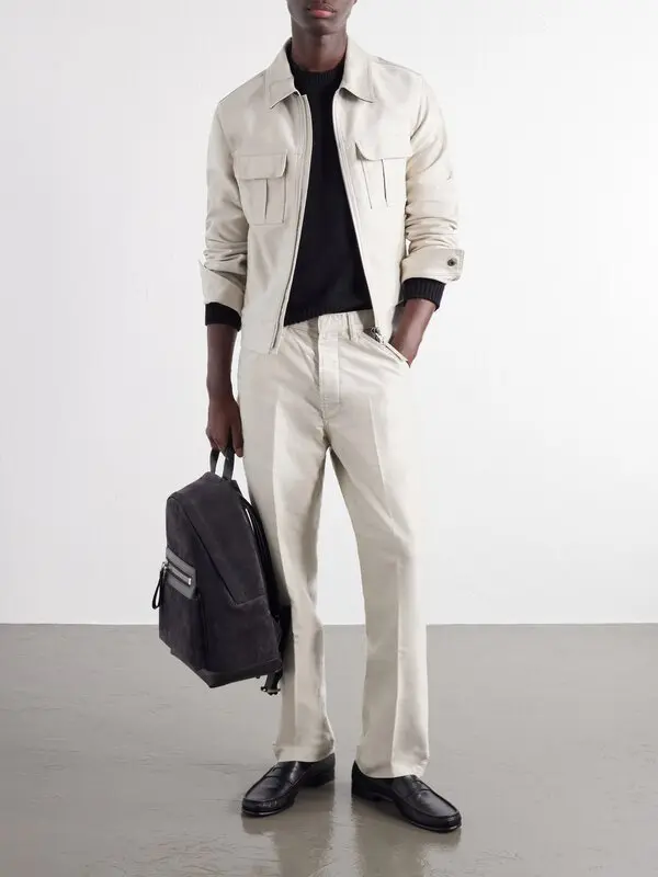 TOM FORD Buckley Leather-trimmed Suede Backpack