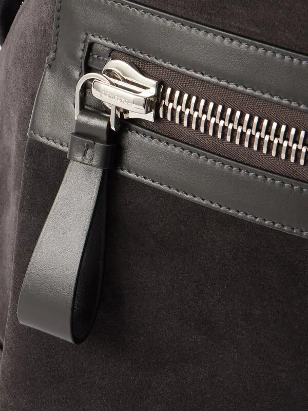 TOM FORD Buckley Leather-trimmed Suede Backpack