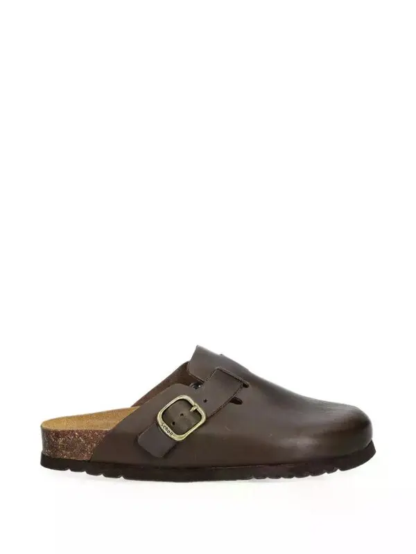 DR. SCHOLL'S SHOES Fae New Buckle-fastening Leather Flat Mules
