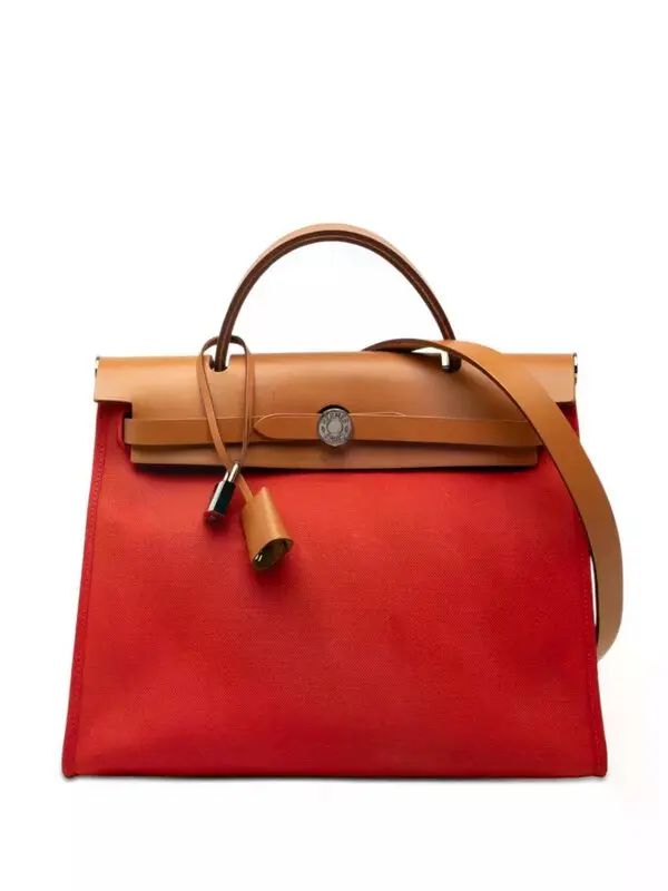Hermès 2017 Toile Herbag Zip 31 Satchel - Orange
