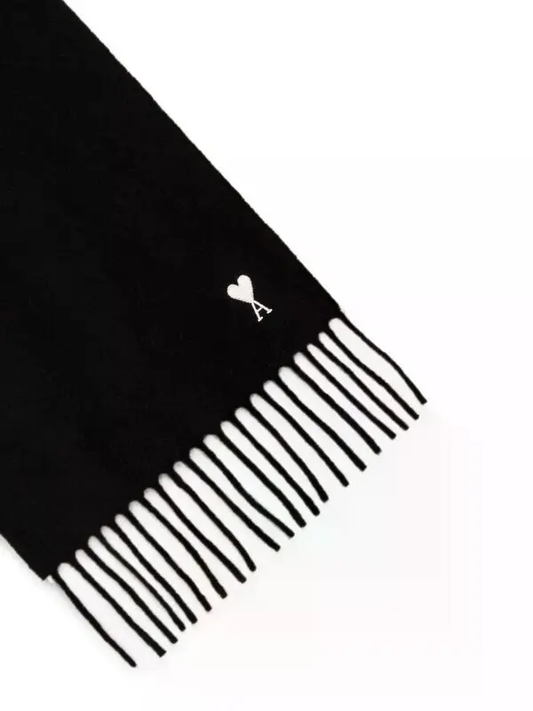 AMI Paris Wool Scarf With De Coeur
