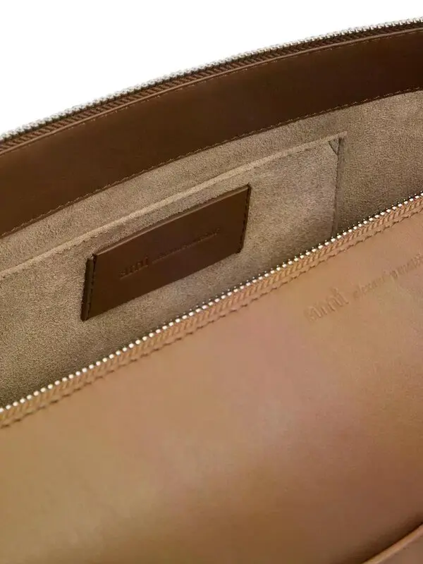 AMI Paris Cow-leather Carrousel Zipped Bag