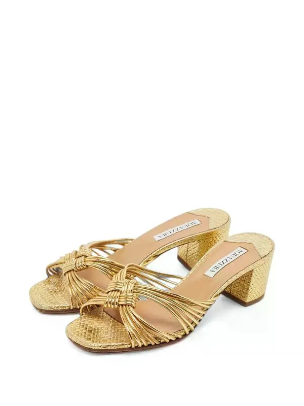 AQUAZZURA Knot-detail Block-heel Sandals