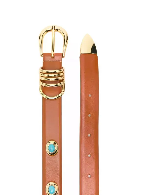 DEHANCHE The Hollyhock Stone Leather Belt