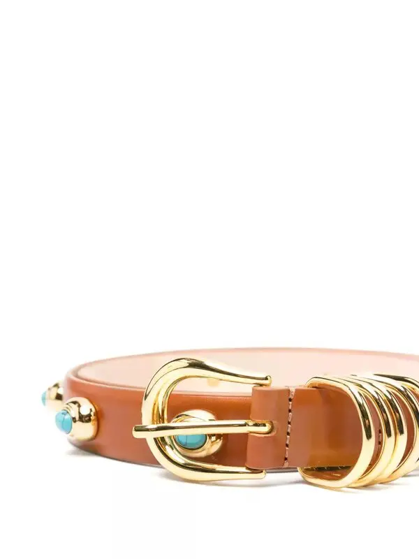DEHANCHE The Hollyhock Stone Leather Belt