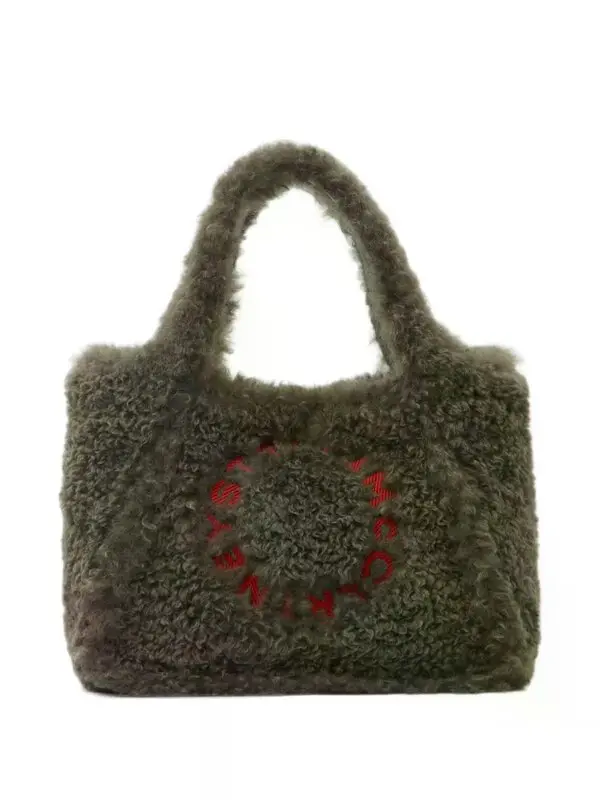 Stella McCartney Teddy-effect Logo-embroidered Tote Bag - Grey