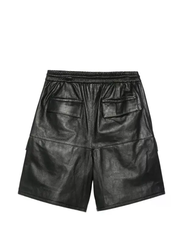 JUUN.J Leather Cargo Shorts - Black