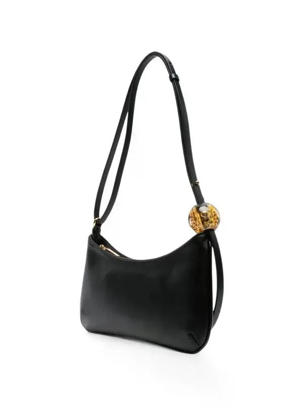 Jacquemus Pearl-embellished Leather Shoulder Bag - Black