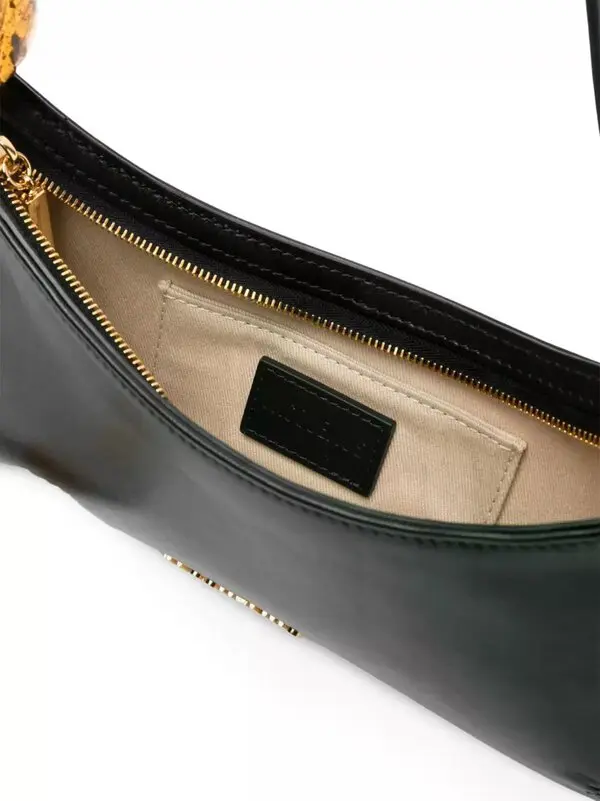 Jacquemus Pearl-embellished Leather Shoulder Bag - Black