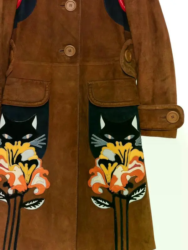 Miu Miu Flower-cat Patch Coat