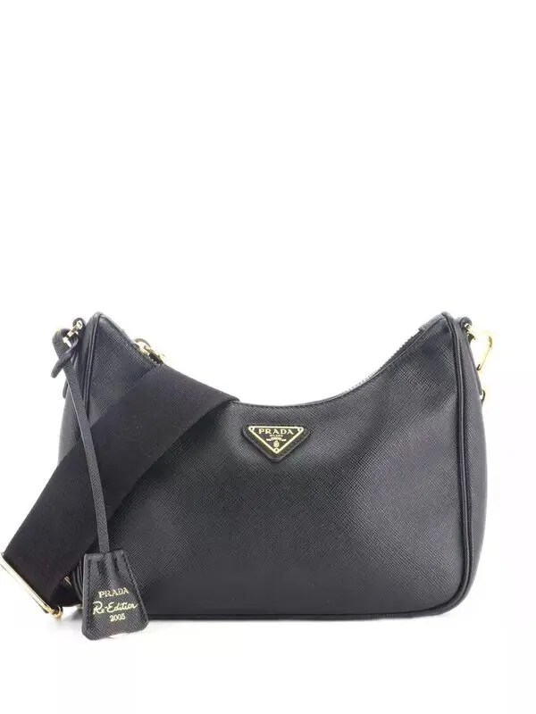 Prada Re-edition 2005 Shoulder Bag Saffiano Leather Small Crossbody Bag - Black
