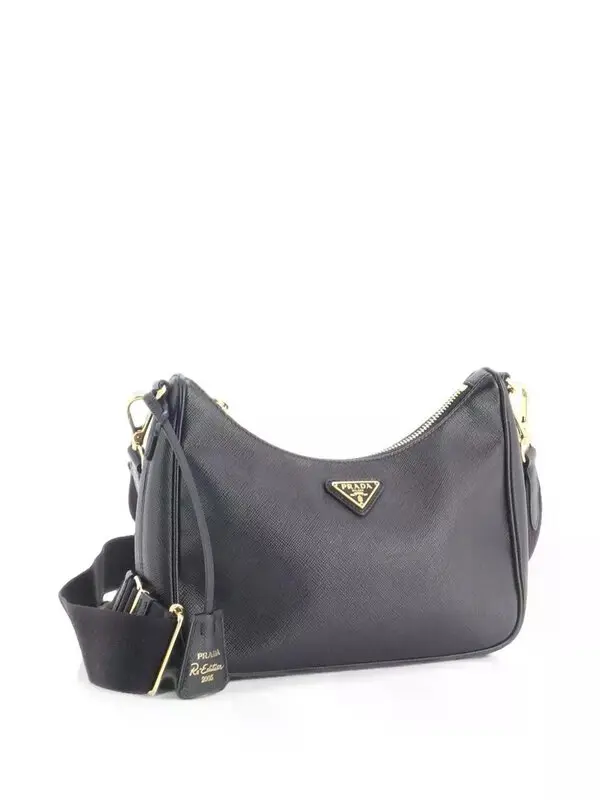 Prada Re-edition 2005 Shoulder Bag Saffiano Leather Small Crossbody Bag - Black