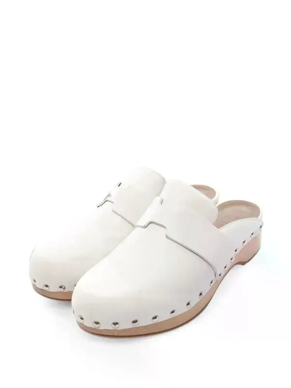 Hermès 2000s Stud-detail Mule Sandals - White