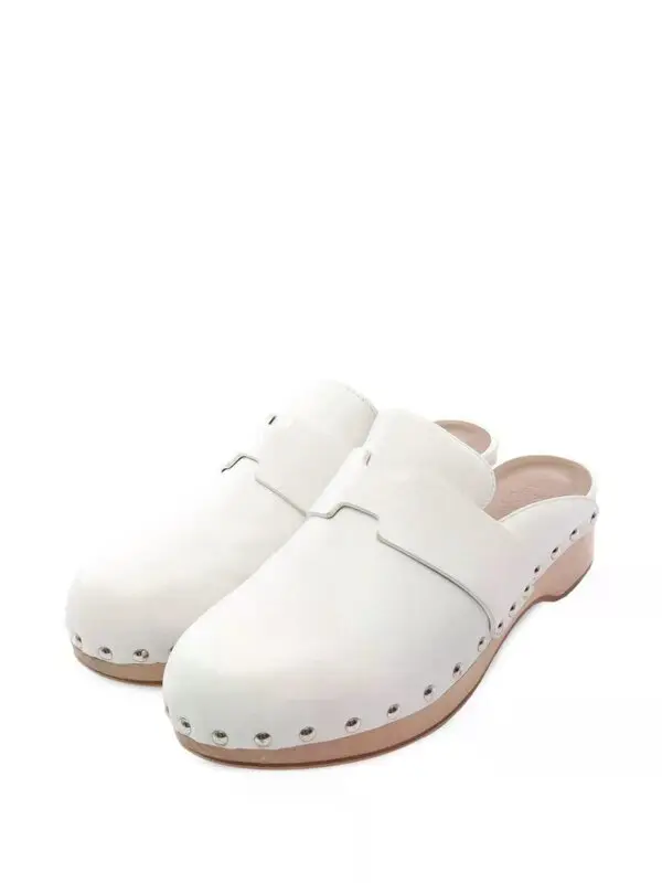 Hermès 2000s Stud-detail Mule Sandals - White