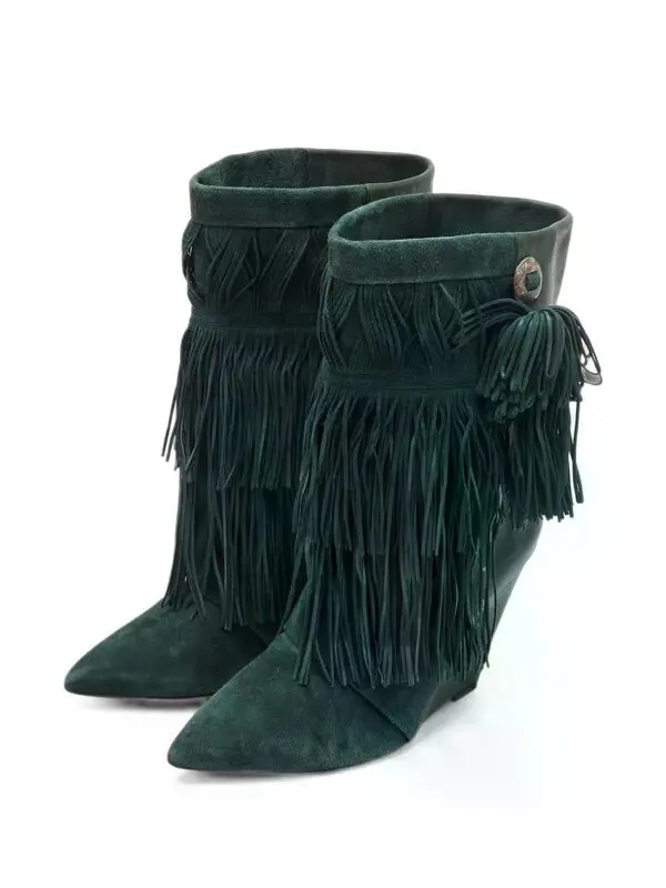 ISABEL MARANT VINTAGE Jacob Fringed Wedge Boots