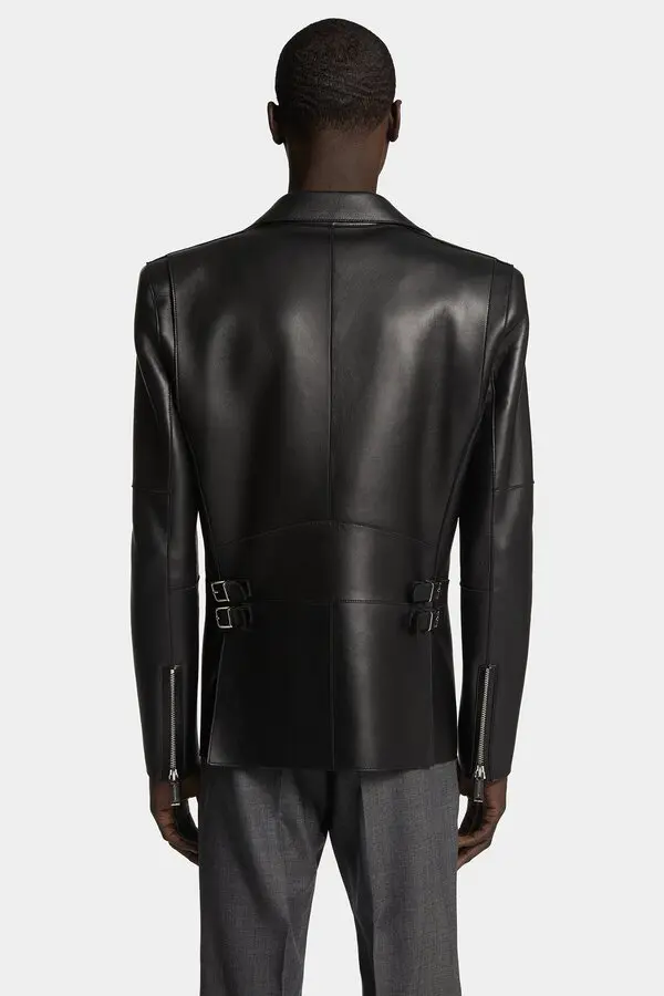 Dsquared2 70s Leather Biker Blazer