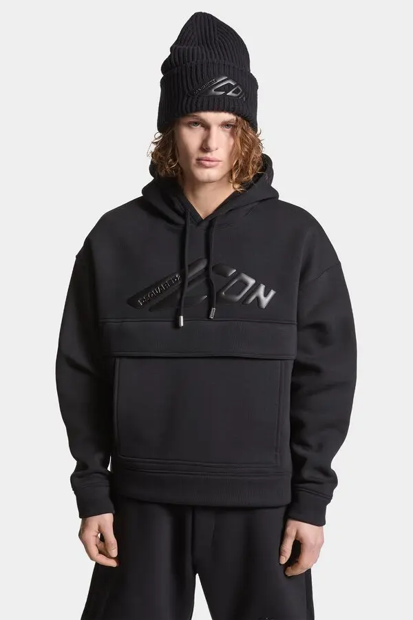 Dsquared2 Icon New Generation Loose Fit Hoodie - Black