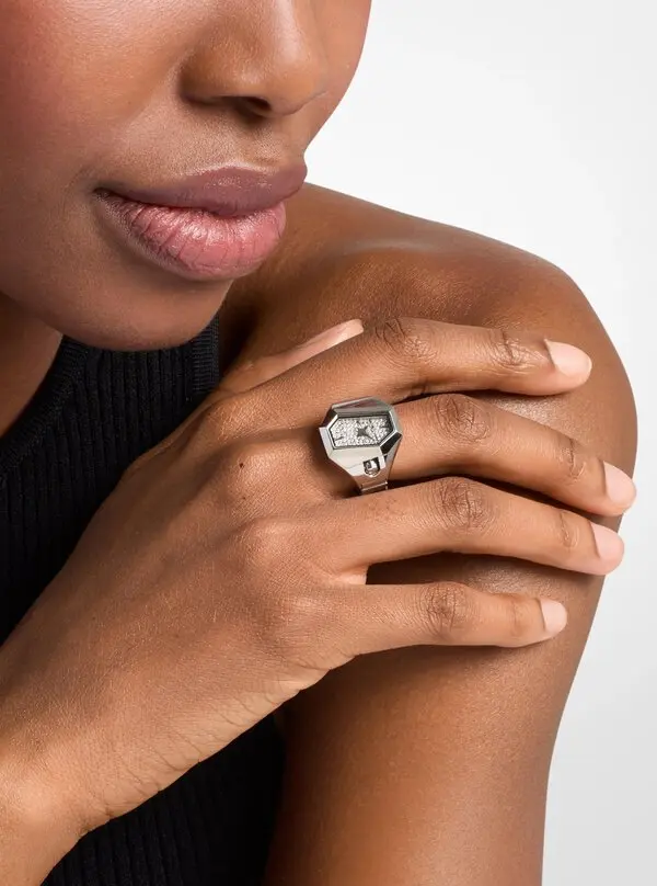Michael Kors Suri Pavé -tone Ring Watch In By
