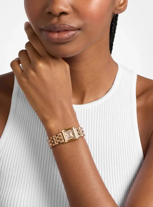 Michael Kors Micro Georgie Beige -tone Watch In By