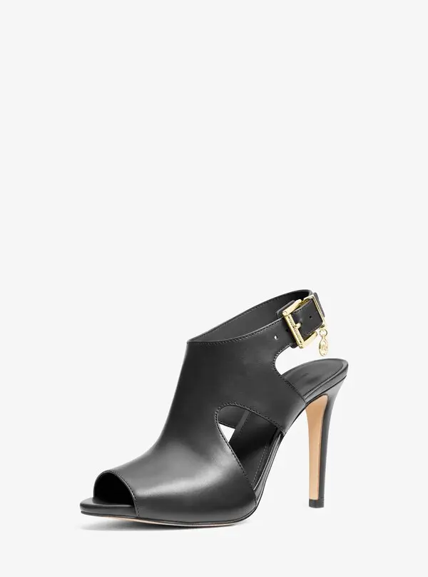 Michael Kors Harper Leather Sandal In Size By - Black