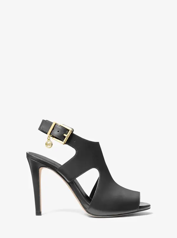 Michael Kors Harper Leather Sandal In Size By - Black