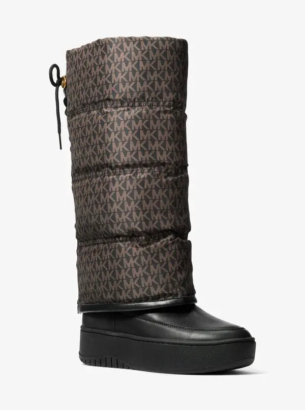 Michael Kors Starling Signature Logo Print Puffer Boot In Size By