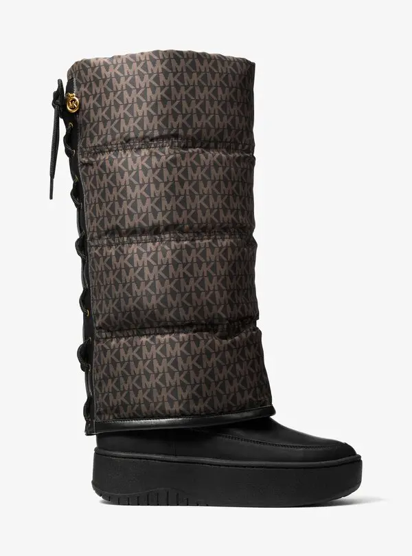 Michael Kors Starling Signature Logo Print Puffer Boot In Size By
