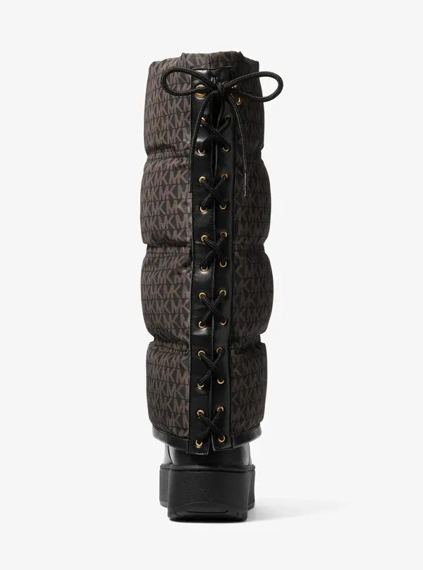 Michael Kors Starling Signature Logo Print Puffer Boot In Size By