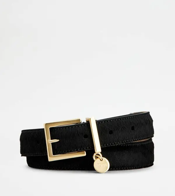 TOD'S Belt In Pony Effect Leather - Black