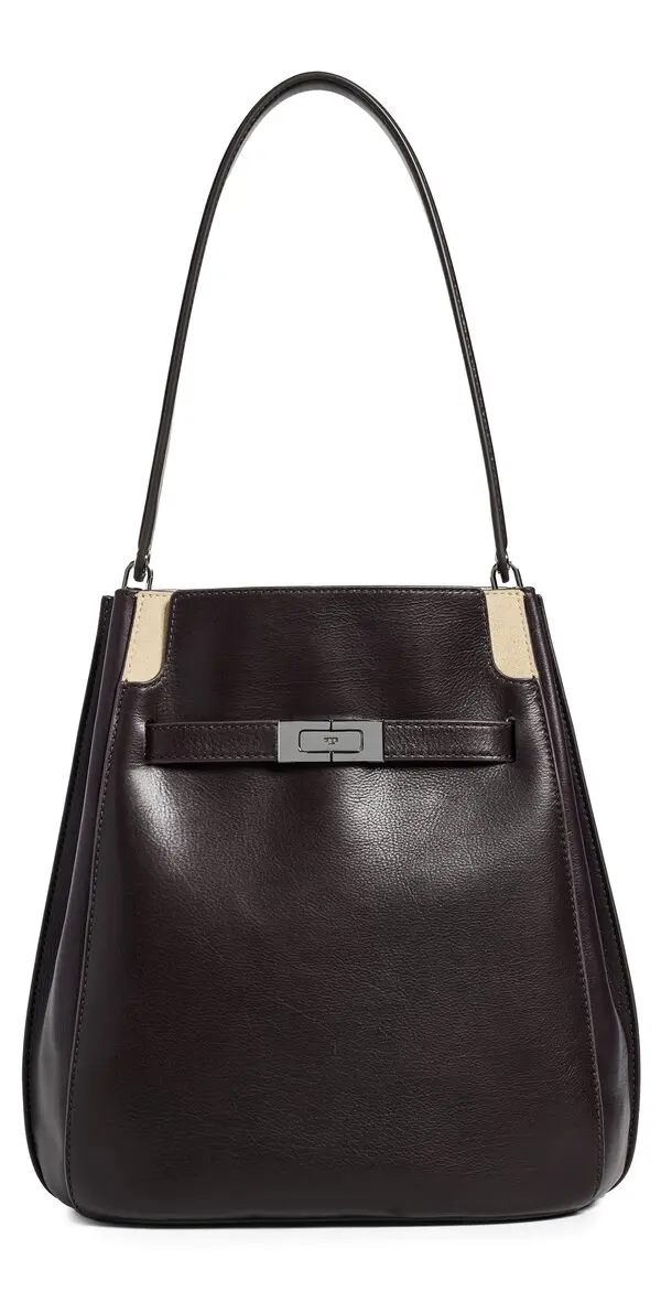 Tory Burch Lee Radziwill Bucket Bag - Cocoa